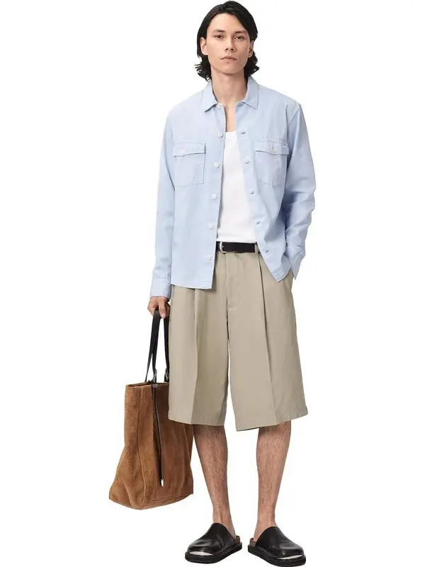 ALLSAINTS Castro Wide Leg Cotton Shorts - Brown
