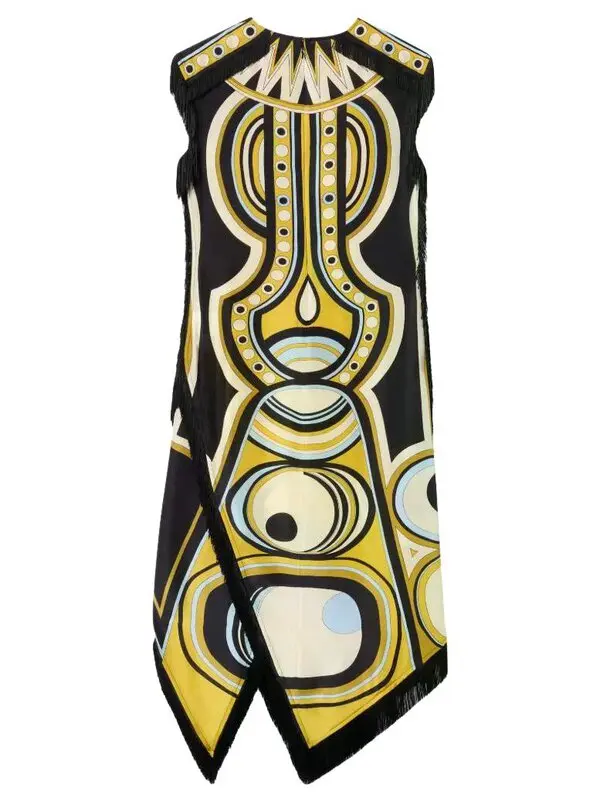 La DoubleJ Scarf Dress In Sanctuary Print Silk Voile - Black
