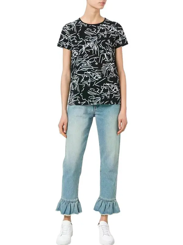 Kenzo Contrast Sketch Face T-shirt - Black