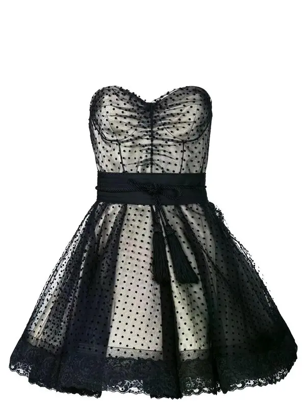 Marc Jacobs Polka Dot Cocktail Dress - Black