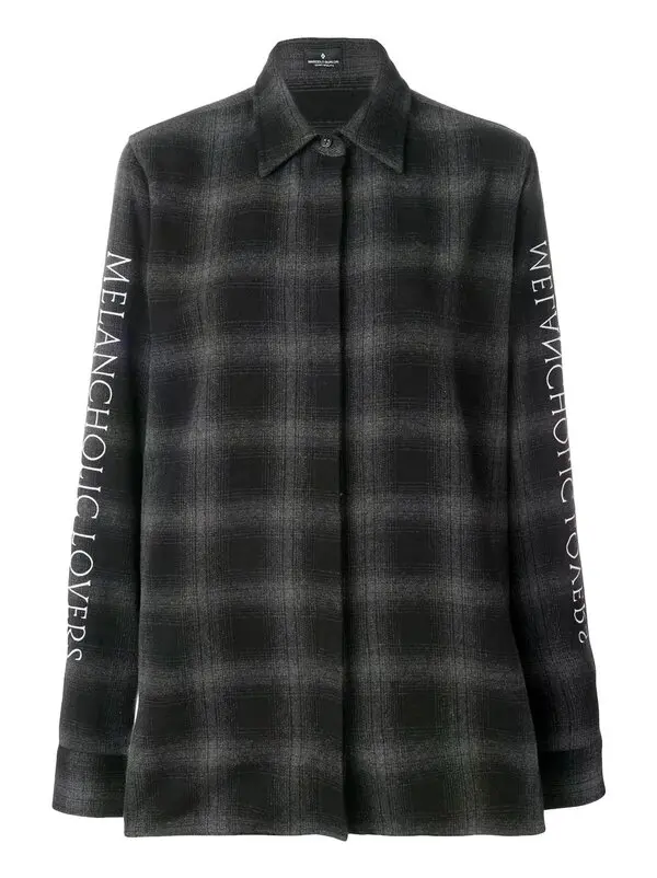 COUNTY OF MILAN Check Printed Shirt - Grey