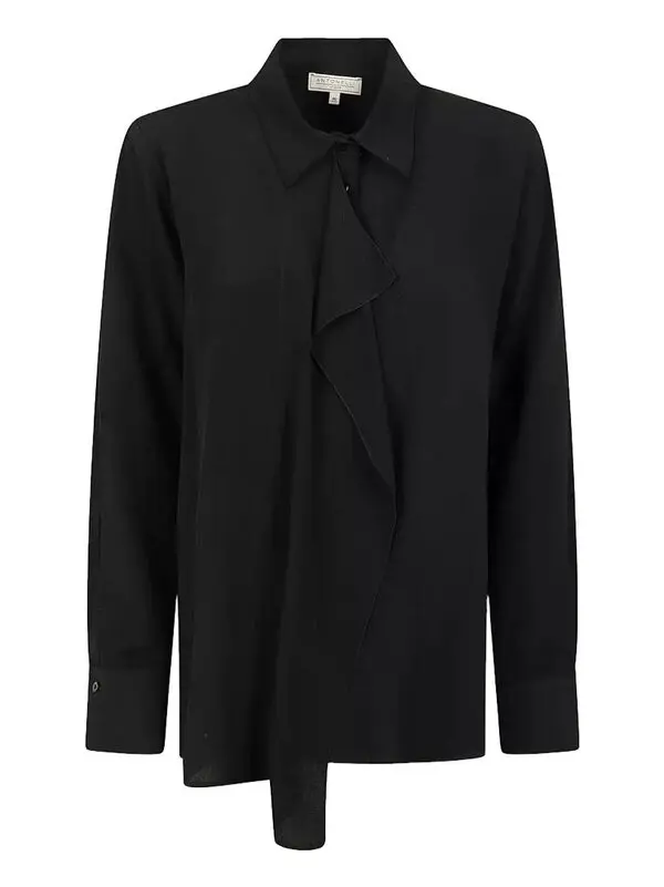 Antonelli Firenze Adria Ruffled Long-sleeve Shirt - Black