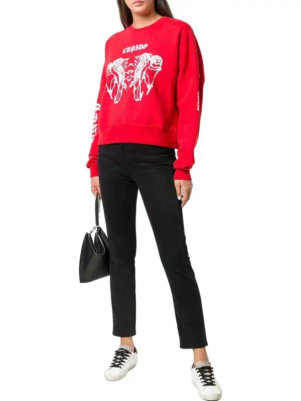 COUNTY OF MILAN Tattoo Print Sweatshirt - Red