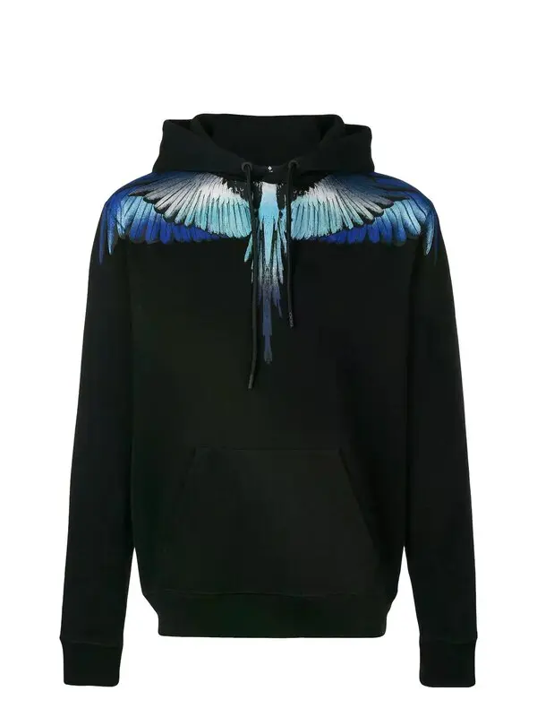 COUNTY OF MILAN Blue Wings Hoodie - Black