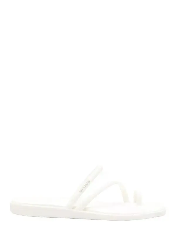 CROCS Rubber Toe Strap Slippers - White