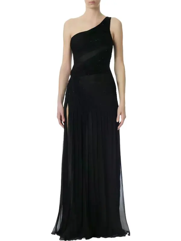 Elisabetta Franchi One-shoulder Embroidered Dress - Black