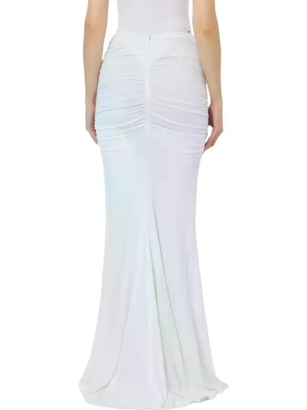 Elisabetta Franchi Draped Maxi Skirt - White