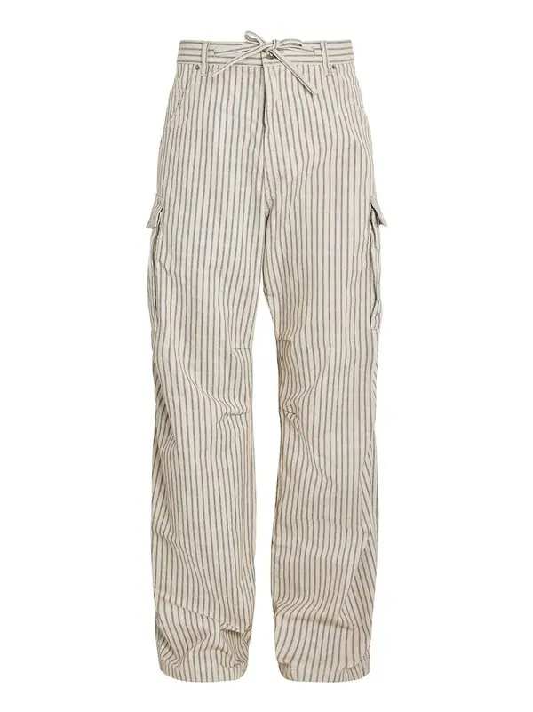 424 Cotton Cargo Pants With Stripes - Beige