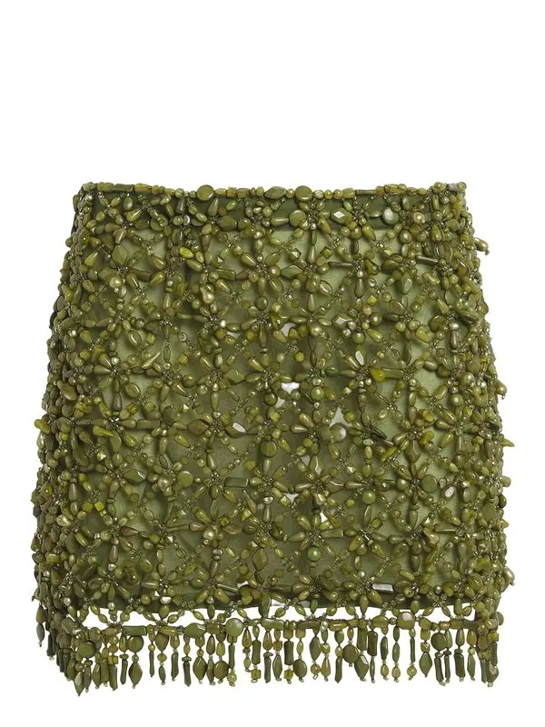 Cult Gaia Idalia Embellished Mini Skirt - Green