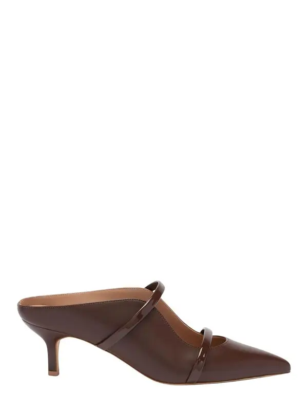 MALONE SOULIERS Maureen Leather Heeled Mules - Brown
