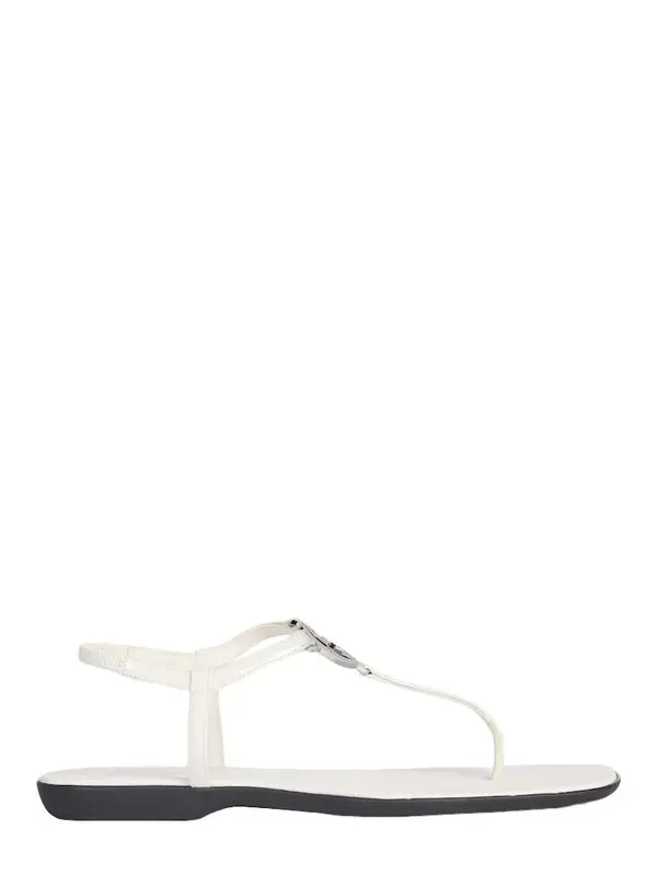 Gucci Interlocking G Patent Leather Thong Sandal - White