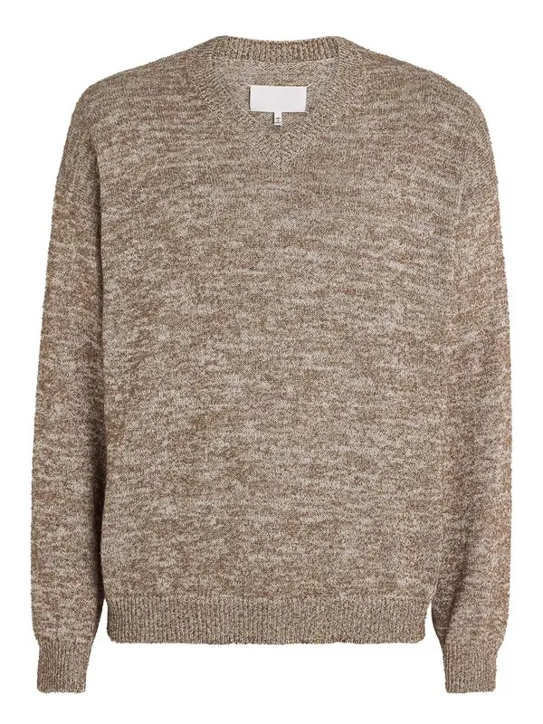 MAISON MARGIELA Wool V-neck Sweater - Brown