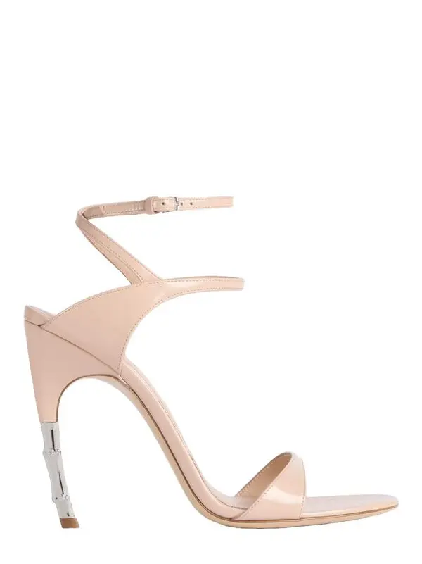Gucci Castello Leather Sandals With Bamboo Heel - Pink