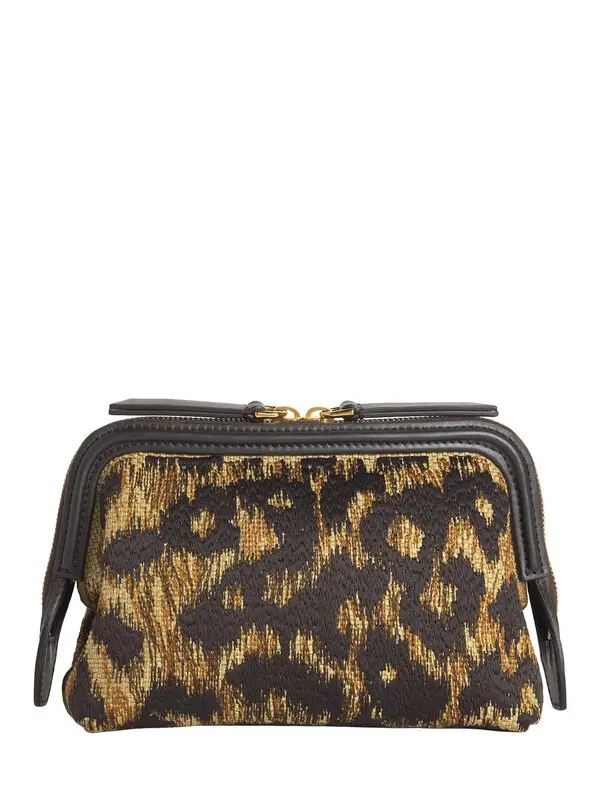 Etro Raffia Embroidered Doc Cross Body Bag - Brown