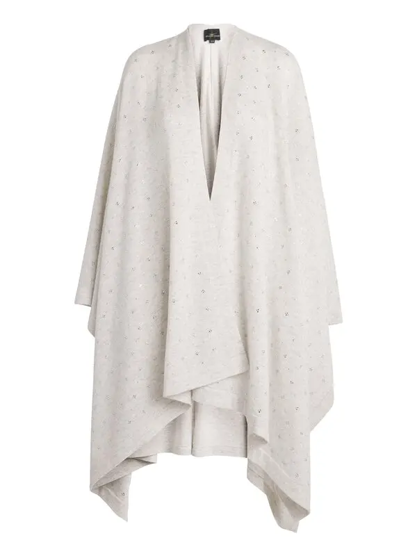 WILLIAM SHARP Cashmere Crystal-embellished Cape - Grey