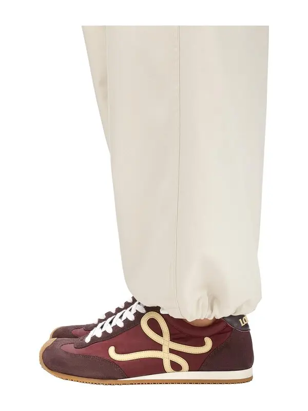 Loewe Ballet Runner 2.0 Nylon And Leather Sneakers - Copper Red/vanilla/aubergine