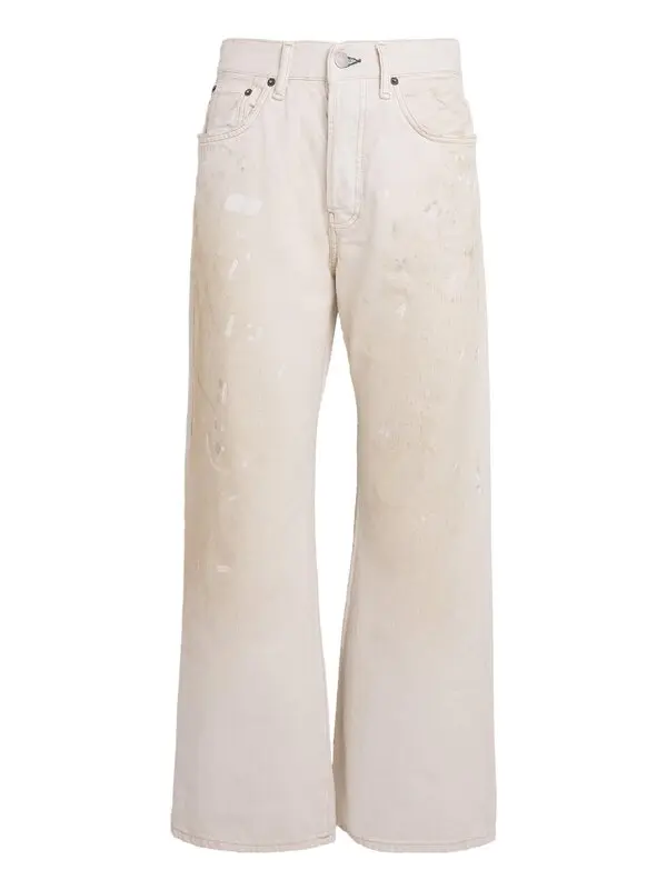 Acne Studios Paint-splattered Wide-leg Jeans - White