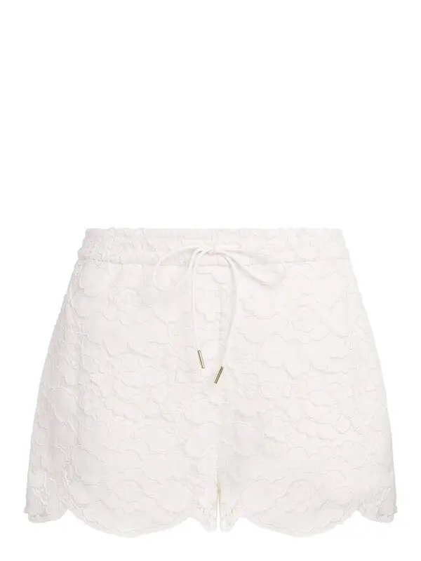Alice + Olivia Lace Drawstring Shorts - White