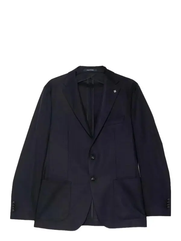 Tagliatore Single-breasted Wool Blazer - Blue