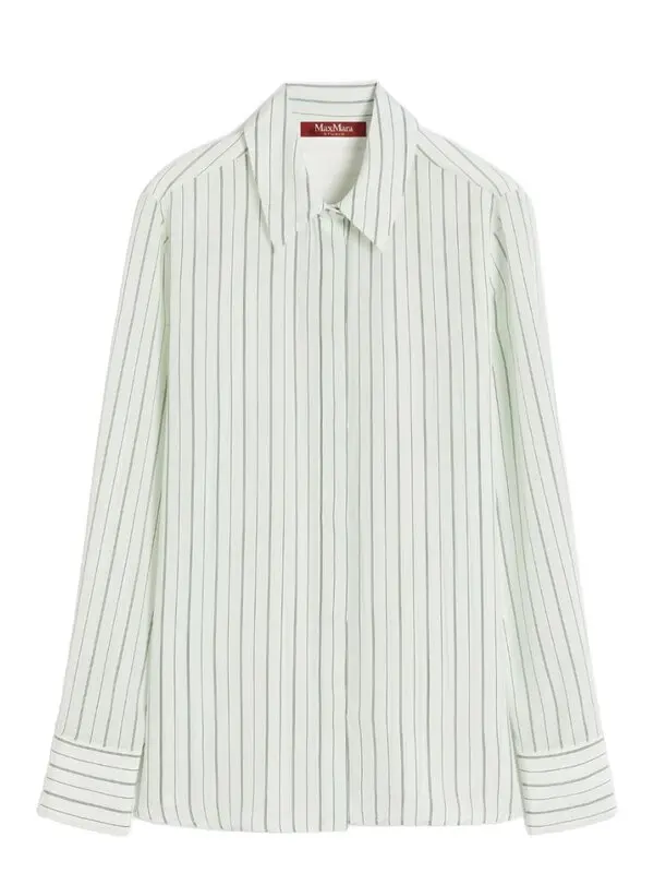 Max Mara Printed Silk Crepe De Chine Shirt - Green