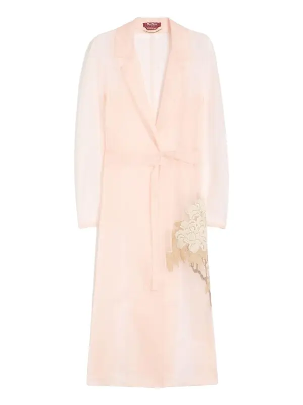 Max Mara Silk Organza Duster Coat - Powder