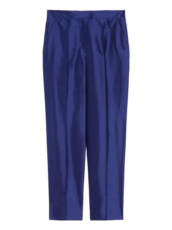 Max Mara Silk Shantung Cigarette Trousers - Cornflower Blue