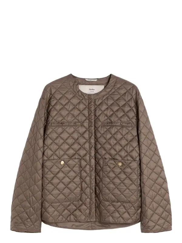Max Mara Padded Water-repellent Canvas Jacket With Diamond Quilt - Hazelnut Brown
