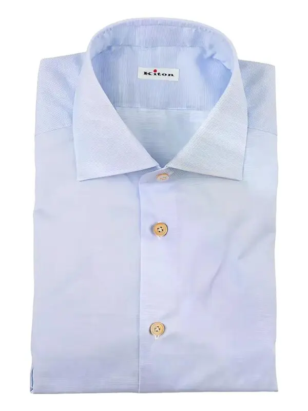 Kiton Spread-collar Shirt - Blue