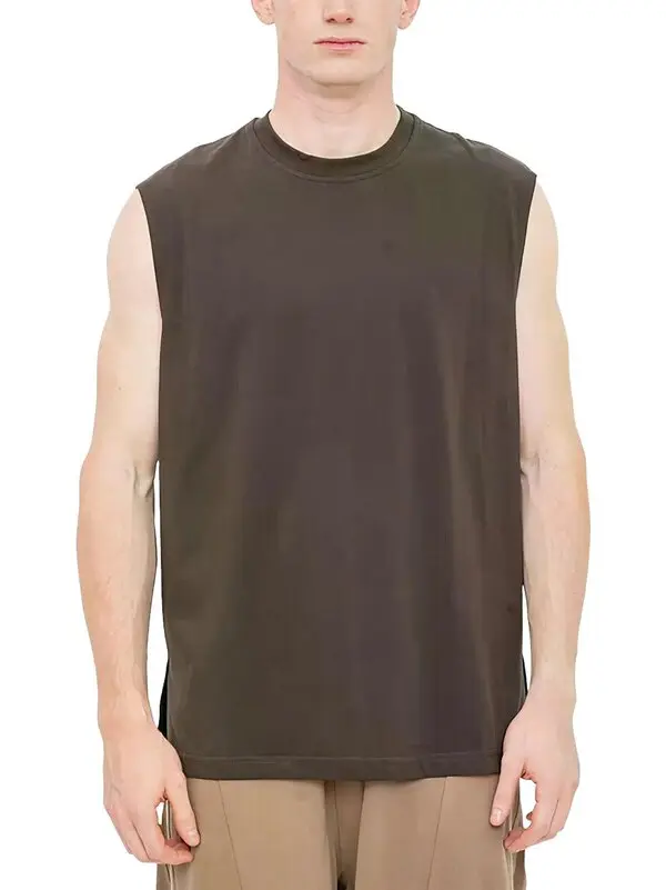 JOE CHIA Boxy Sleeveless T-shirt - Brown