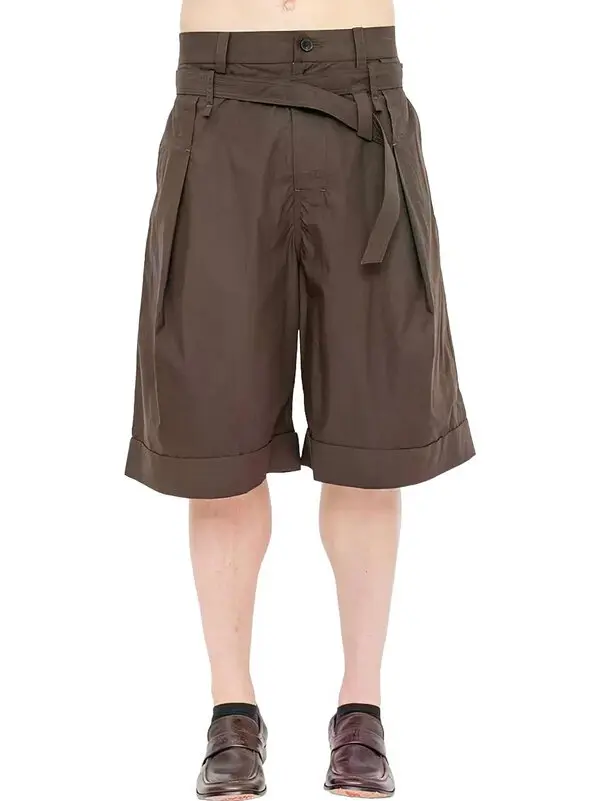 JOE CHIA Tabih Belted Shorts - Brown