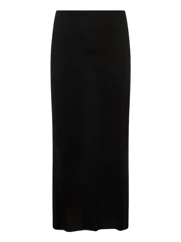 JIL SANDER Fine-knit Semi-sheer Midi Skirt - Black