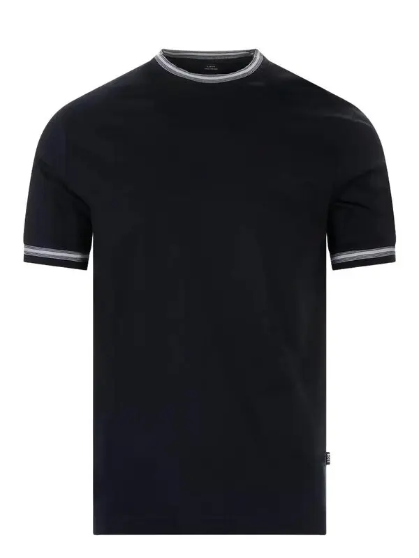 BOSS Stripe-trim T-shirt - Blue