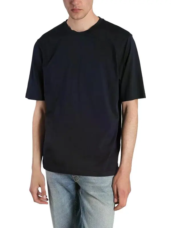 LARDINI Logo-tag Side-slit T-shirt - Blue