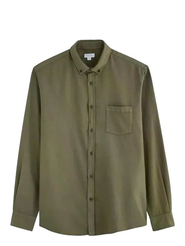 Sunspel Button-down Collar Long-sleeve Shirt - Green
