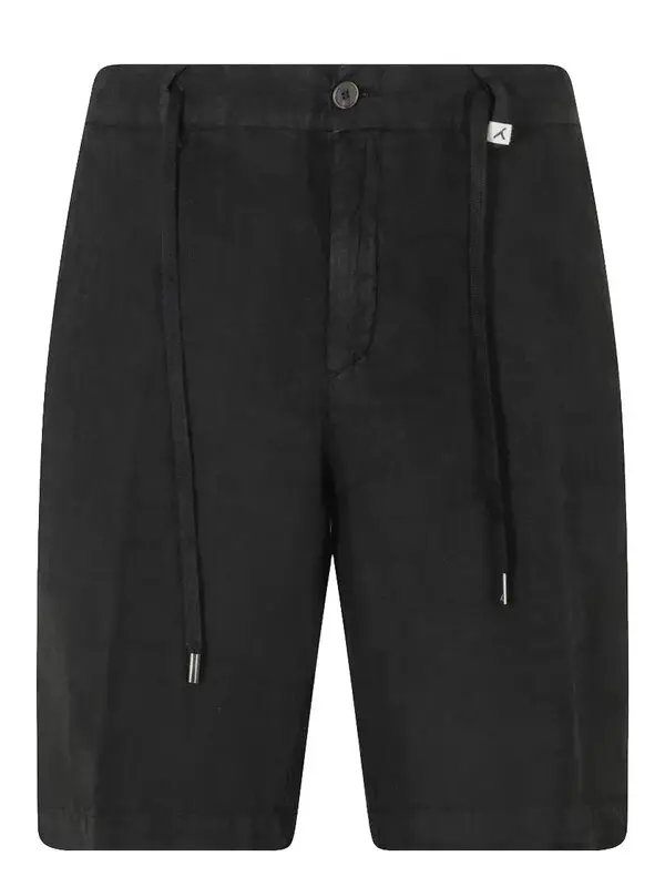 MYTHS Drawstring Elasticated-waist Shorts - Black
