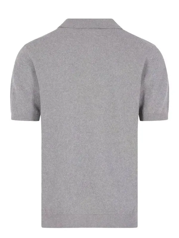 ZANONE Textured-knit Polo Sweater - Grey