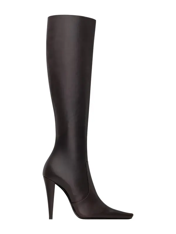 Saint Laurent 77 Boots In Smooth Leather - Brown