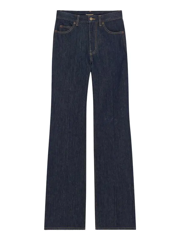 Saint Laurent 70's High-rise Boot-cut Jeans - Dark Night Blue Rinse