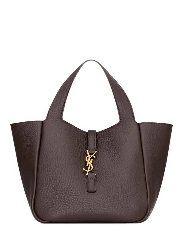 Saint Laurent Le 5 À 7 Baby Bea In Grained Leather - Arabica