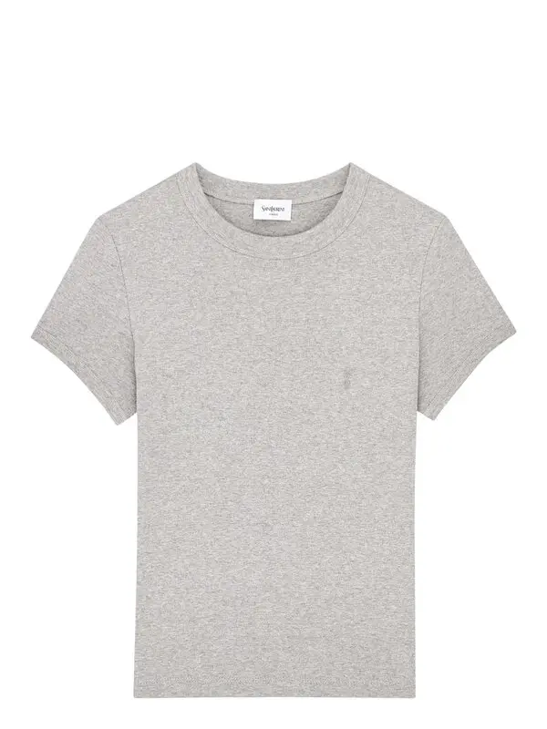 Saint Laurent Cassandre Fitted T-shirt - Gris Chine