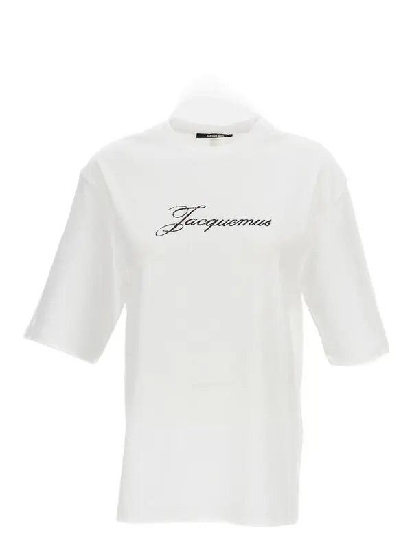 Jacquemus Cotton T-shirt With Faded Logo - White