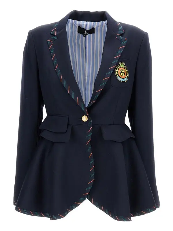 Anrealage Lancet Lapel Jacket Navy Wool - Blue