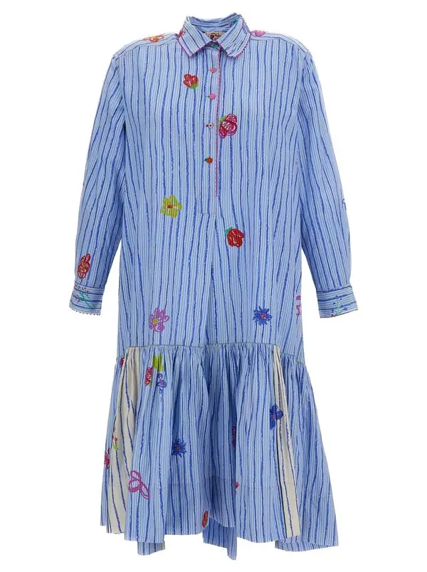 Pero Silk Maxi Dress With Floral Motifs - Multicolor