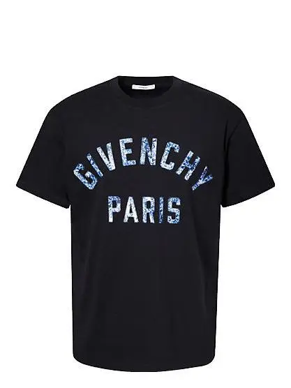 Givenchy Appliqué Logo-text Cotton T-shirt - Black