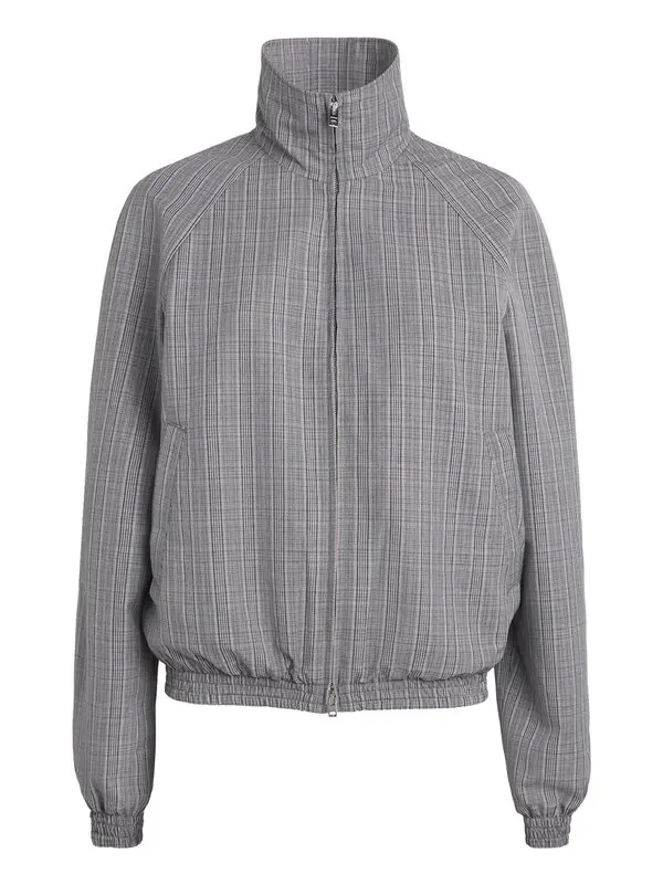 Acne Studios Checked Jacquard Bomber Jacket - Grey