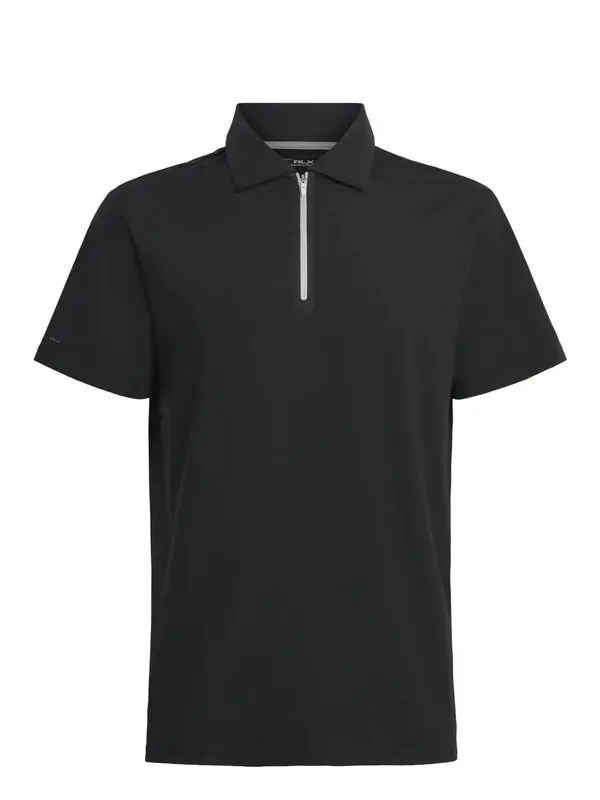Rlx Ralph Lauren Quarter-zip Polo Shirt - Black