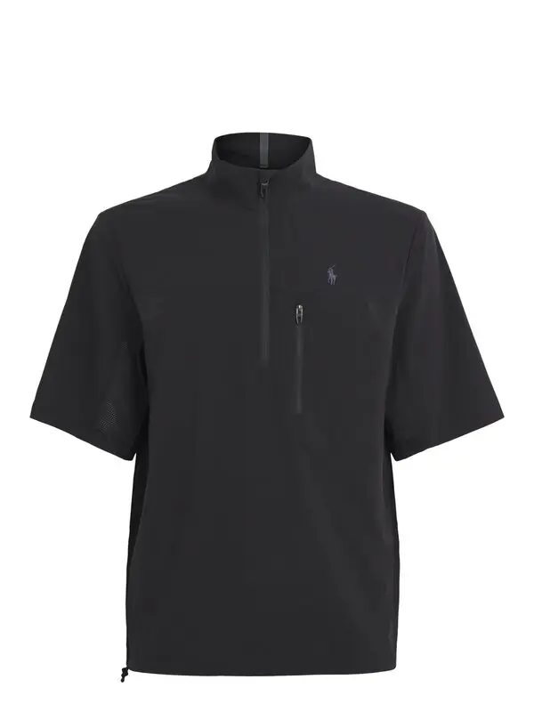 Rlx Ralph Lauren Water-repellent Half-zip Top - Black