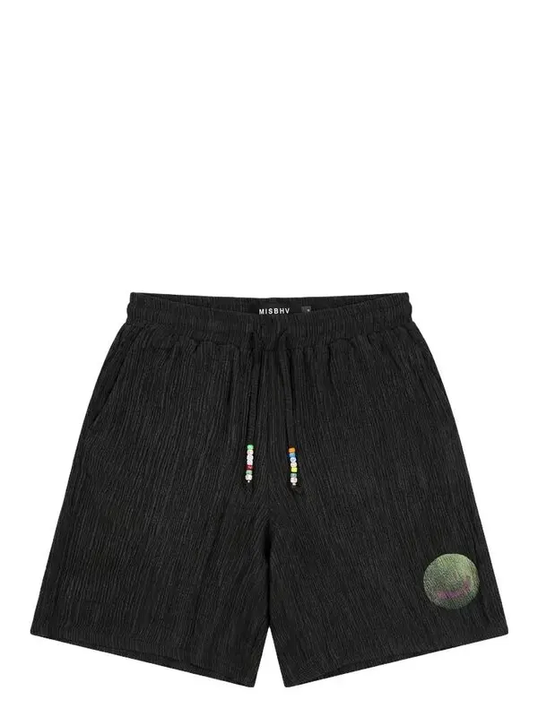 MISBHV Relaxed Fit Crinkle Shorts - Black