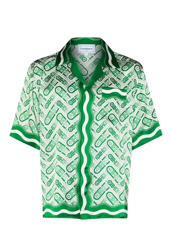 Casablanca Ping Pong Monogram Silk Shirt - Multicolor