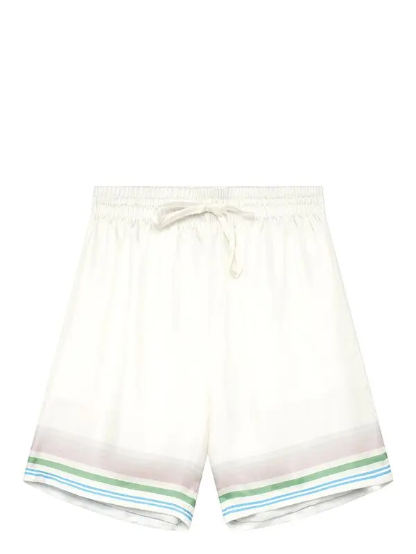 Casablanca Tennis Club Icon Silk Shorts - Multicolor